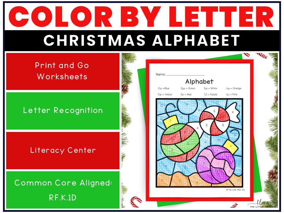 Christmas Color by Letter - Alphabet Coloring Pages - Letter ...