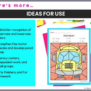 Back to School Color by Letter - Alphabet Coloring Pages - Etsy