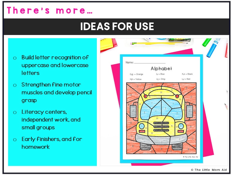 Back to School Color by Letter - Alphabet Coloring Pages - Etsy