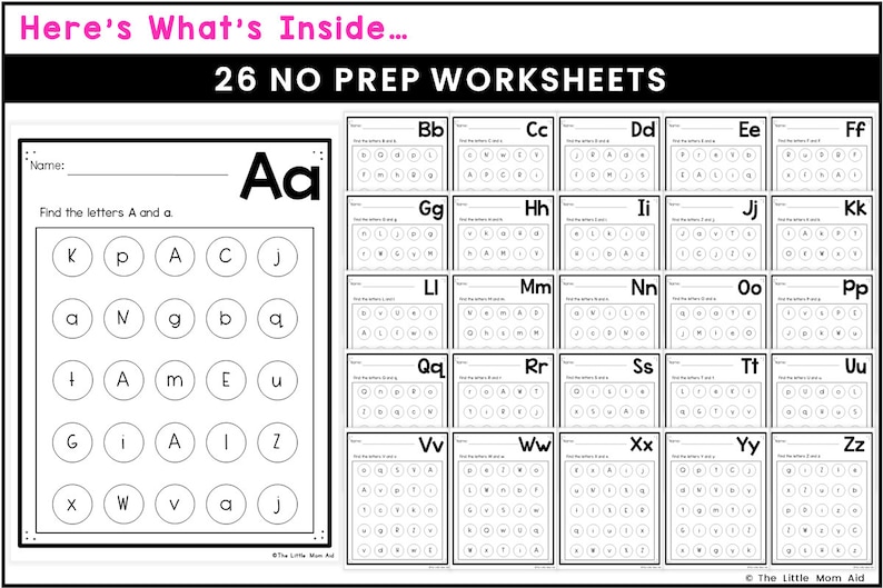 Letter Recognition Worksheets - Letter Find - Letter Identification ...