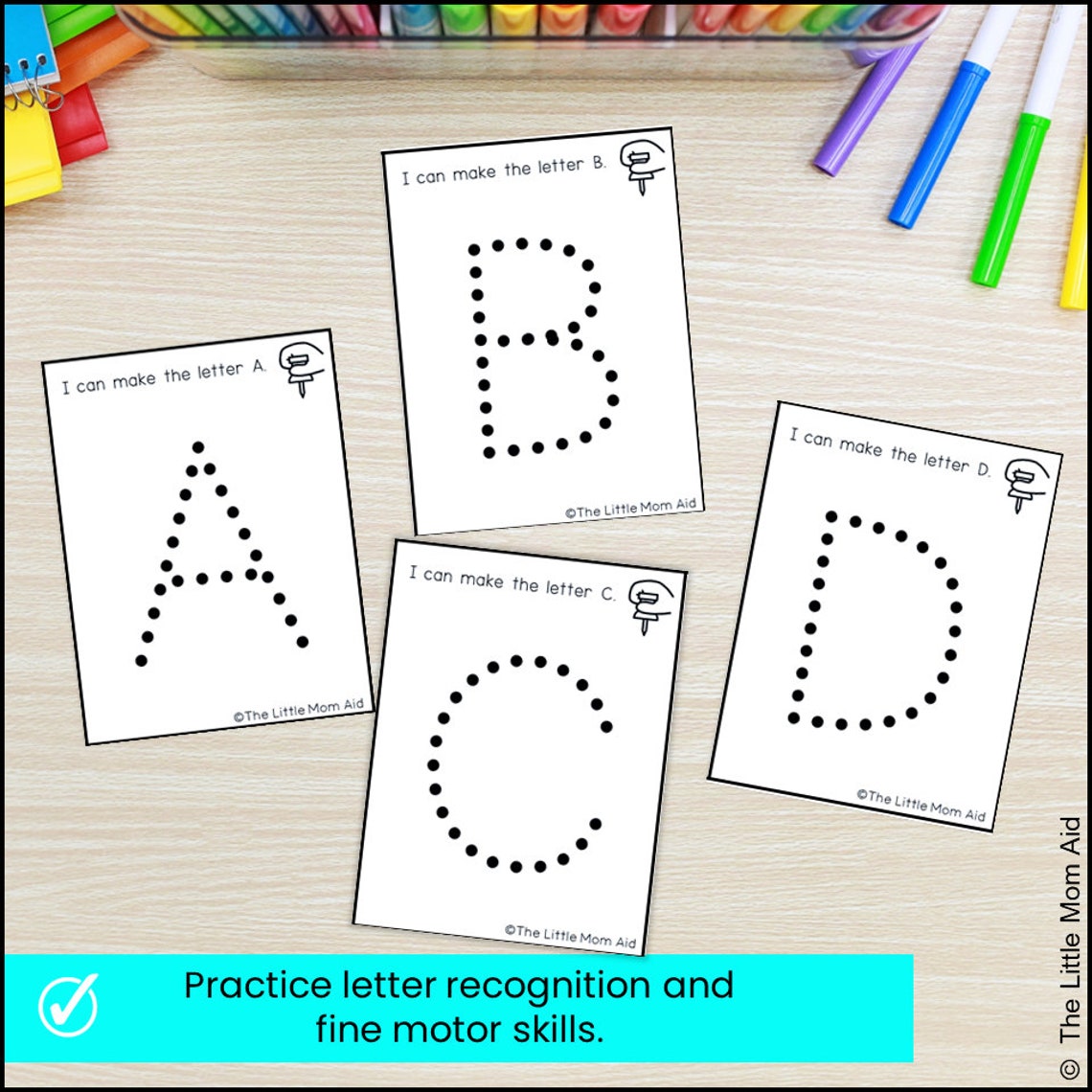 Alphabet Fine Motor Activity - Push Pin Poke Letters for Preschool and ...