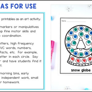Winter Dot Art Printables - Dab and Dot Worksheets - Fine Motor ...