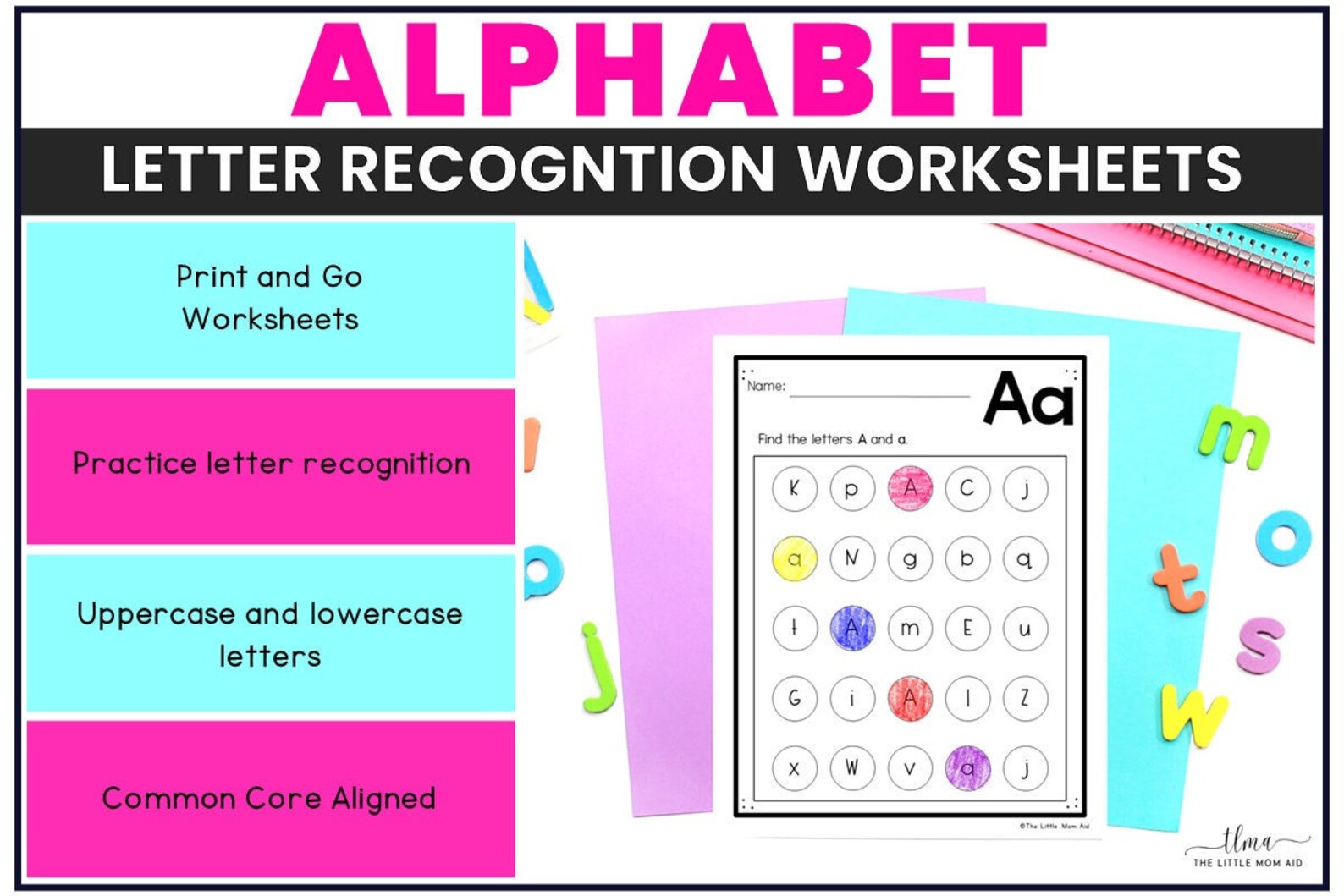Letter Recognition Worksheets - Letter Find - Letter Identification ...
