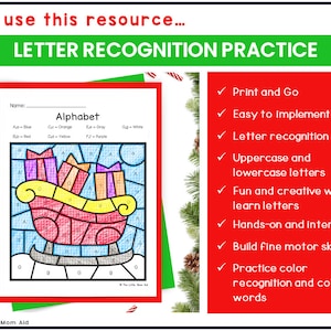 Christmas Color by Letter - Alphabet Coloring Pages - Letter ...