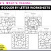 Back to School Color by Letter - Alphabet Coloring Pages - Etsy