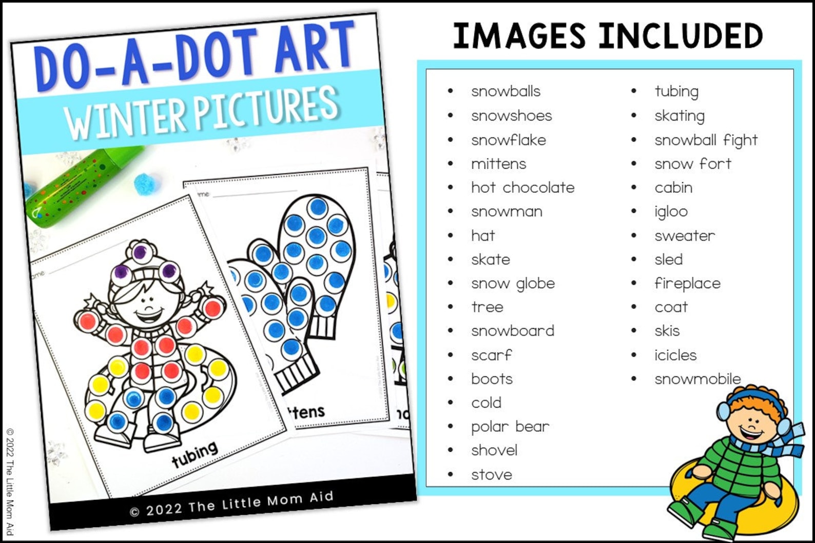Winter Dot Art Printables - Dab and Dot Worksheets - Fine Motor ...