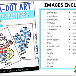 Winter Dot Art Printables - Dab and Dot Worksheets - Fine Motor ...