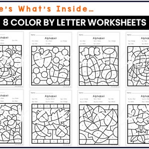Fall Color by Letter - Alphabet Coloring Pages, Letter Recognition ...