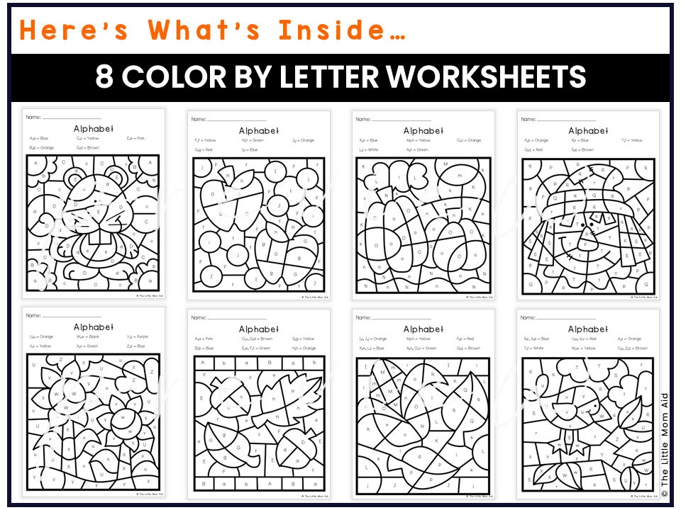 Fall Color by Letter - Alphabet Coloring Pages, Letter Recognition ...