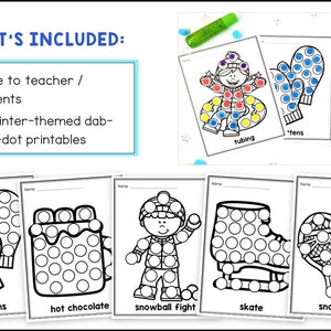 Winter Dot Art Printables - Dab and Dot Worksheets - Fine Motor ...