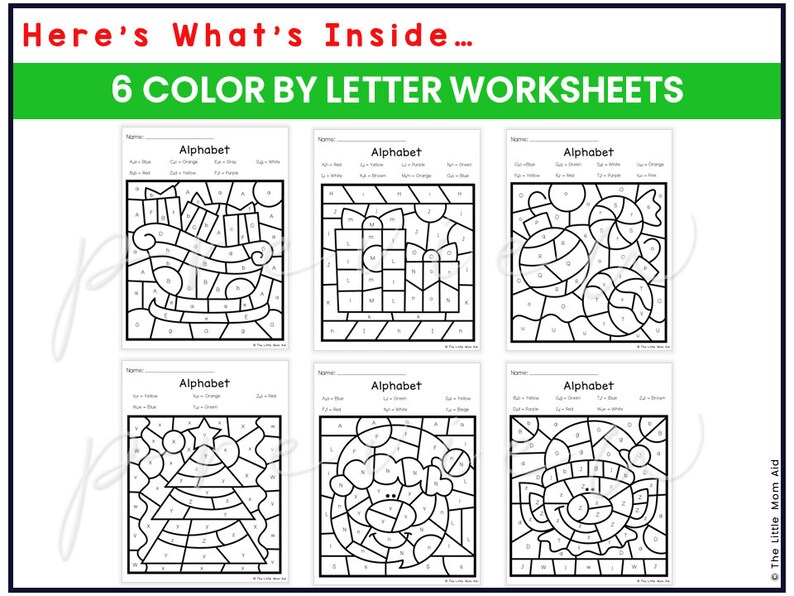 Christmas Color by Letter - Alphabet Coloring Pages - Letter ...