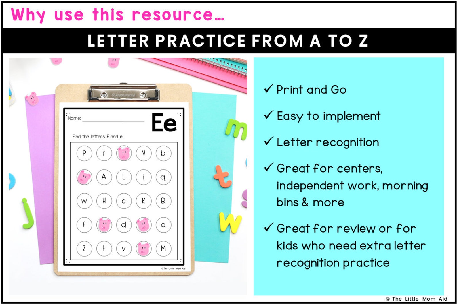 Letter Recognition Worksheets - Letter Find - Letter Identification ...