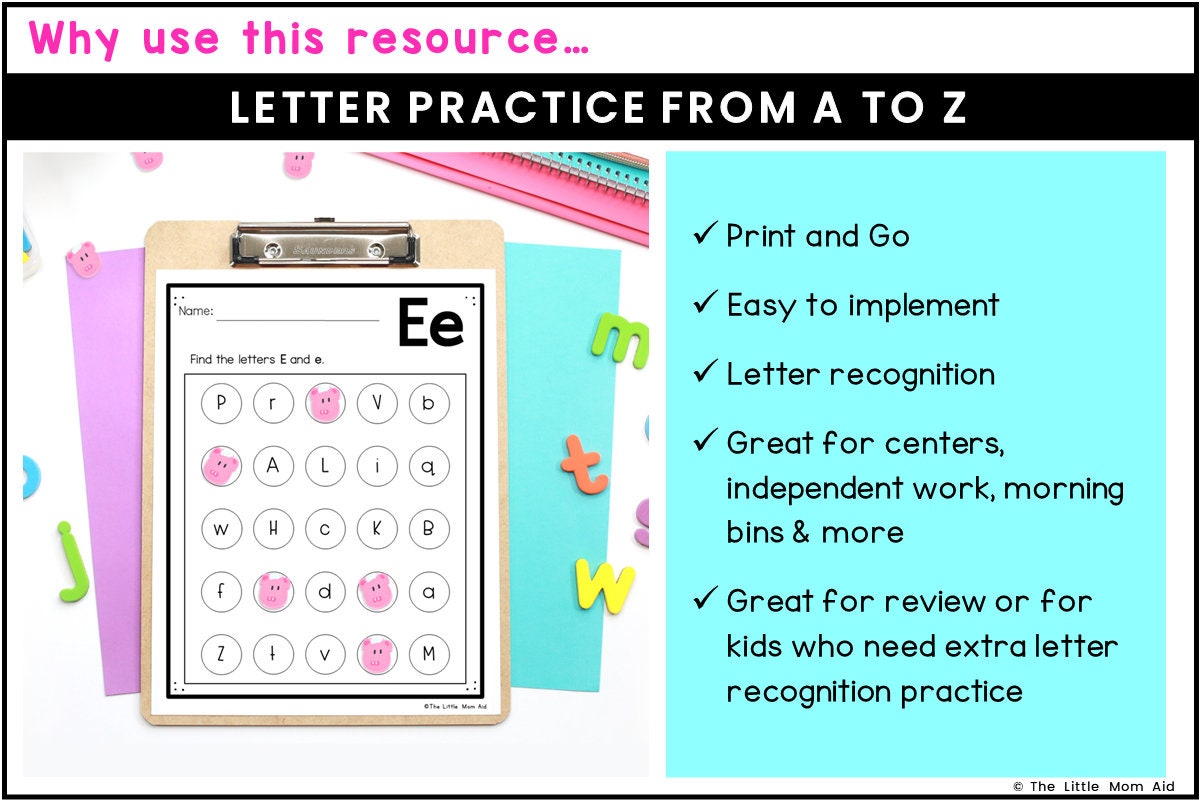 Letter Recognition Worksheets - Letter Find - Letter Identification ...