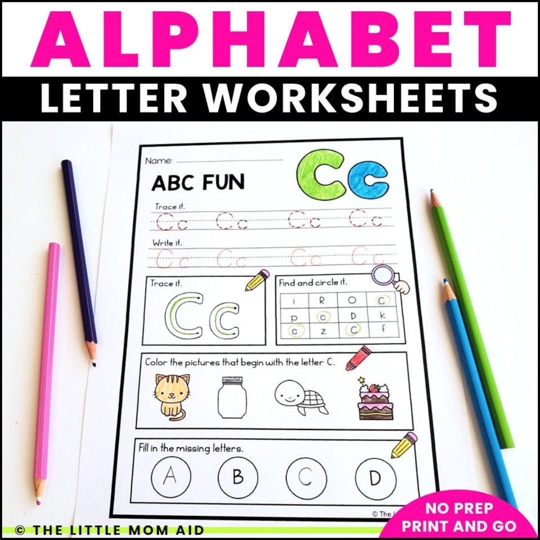 Alphabet Practice Worksheets Letter Writing Worksheets - Etsy
