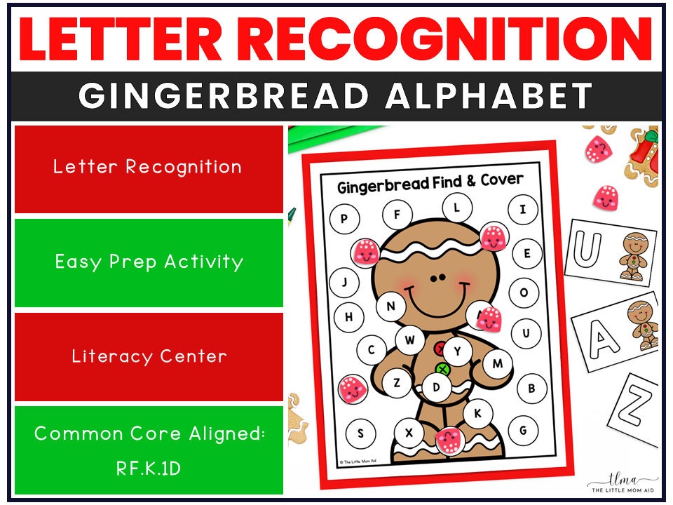 Gingerbread Alphabet - Christmas Letter Find - Letter Recognition ...
