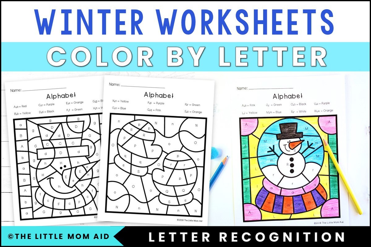Winter Color by Letter Alphabet Coloring Pages Letter - Etsy