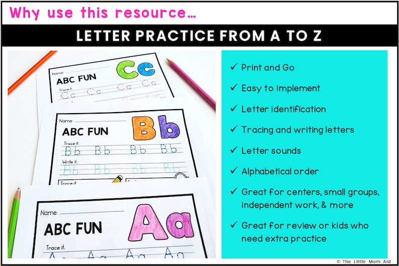 Alphabet Practice Worksheets Letter Writing Worksheets - Etsy