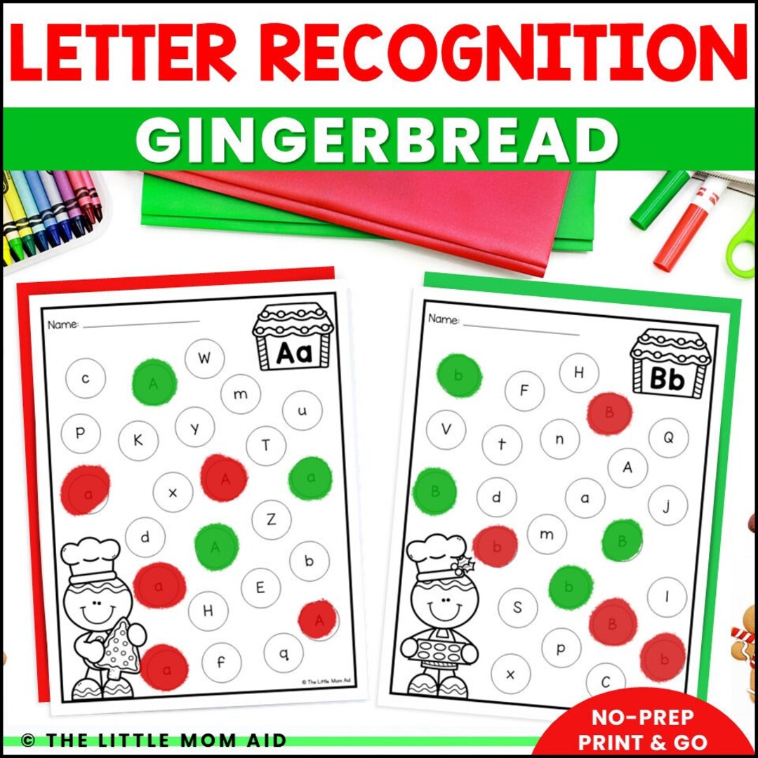 Gingerbread Alphabet - Christmas Letter Find - Letter Recognition ...