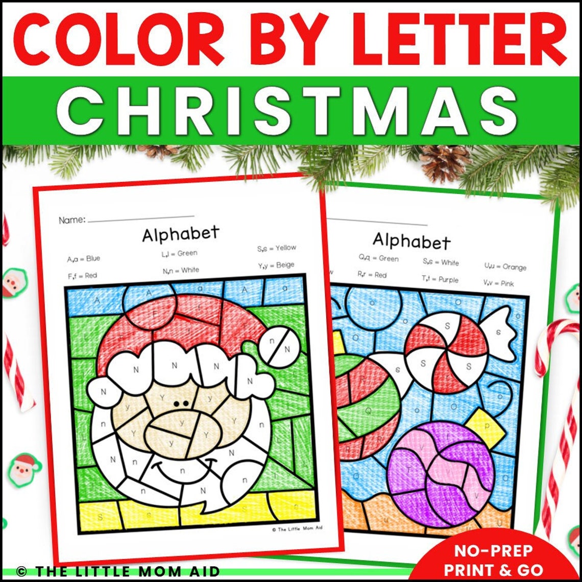 Christmas Color by Letter - Alphabet Coloring Pages - Letter ...