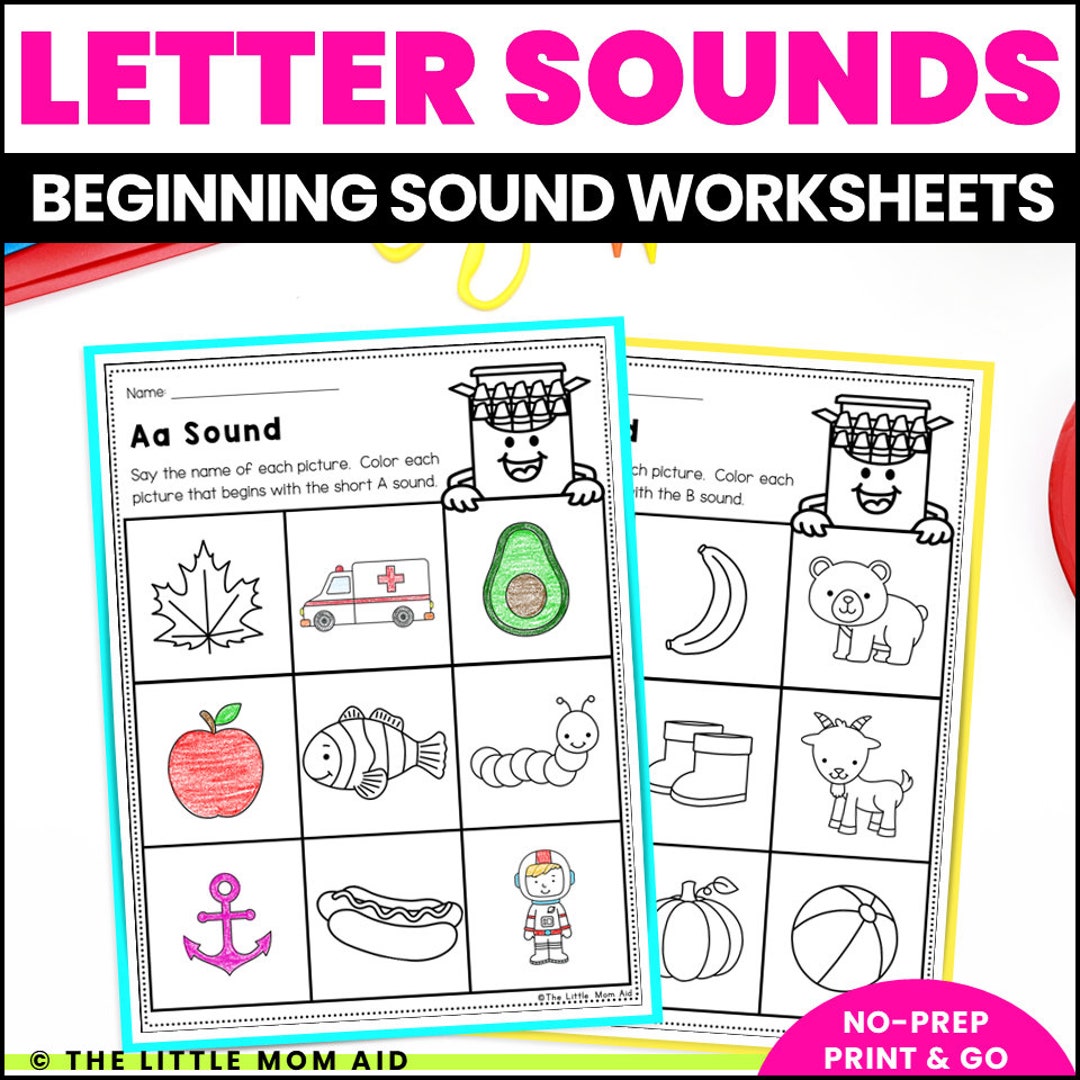 Beginning Sounds Worksheets - Etsy