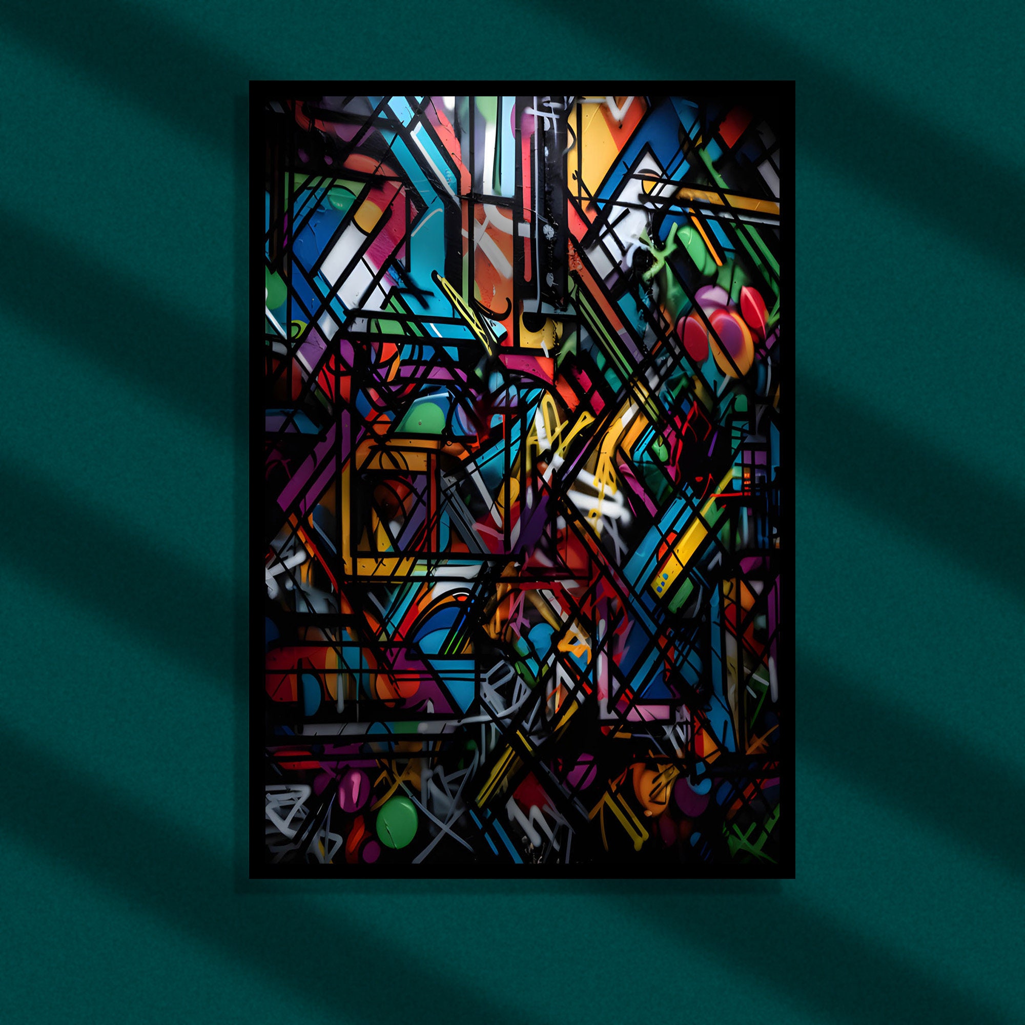 Graffiti Wall Abstract Art 70s 80s Retro Art Set of 3 - Etsy