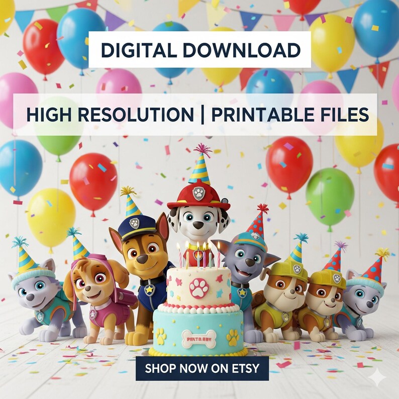 PAW Patrol High-resolution 4K Digital Design Bundle - Marshall, Chase ...