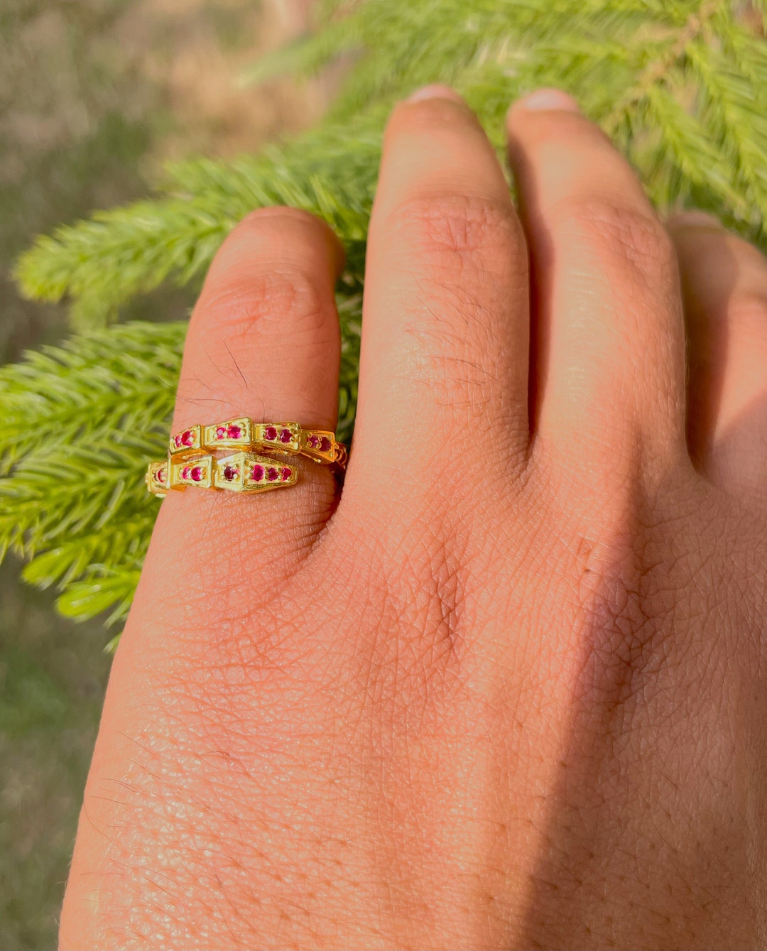 14k Solid Gold/beautiful Dragon Theme Natural Thai Ruby Ring - Etsy