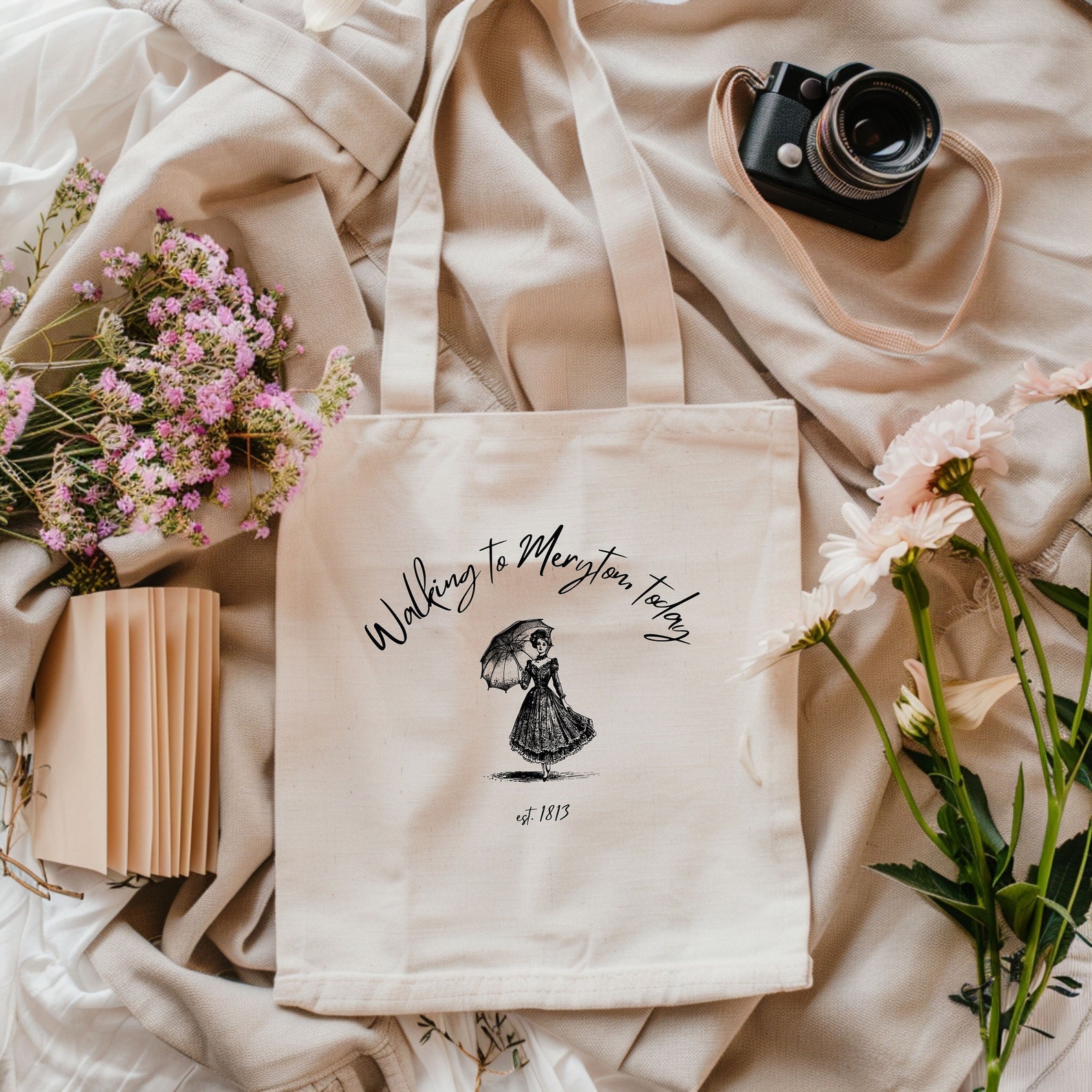 Jane Austen Pride and Prejudice Canvas Tote Bag, Jane Austen Book Merch ...
