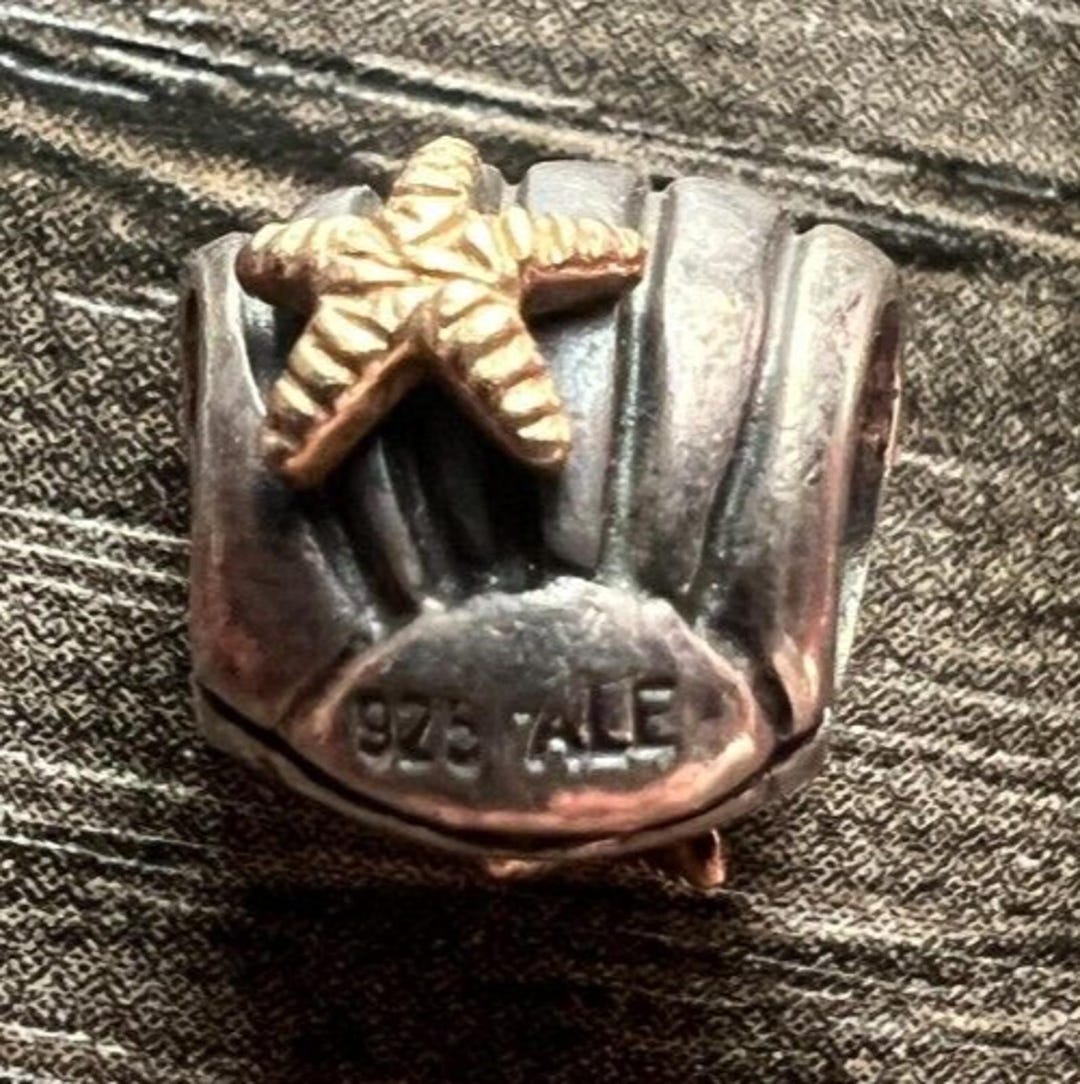 Authentic Pandora Starfish Seashell Charm .925 Sterling & 14k Gold - Etsy