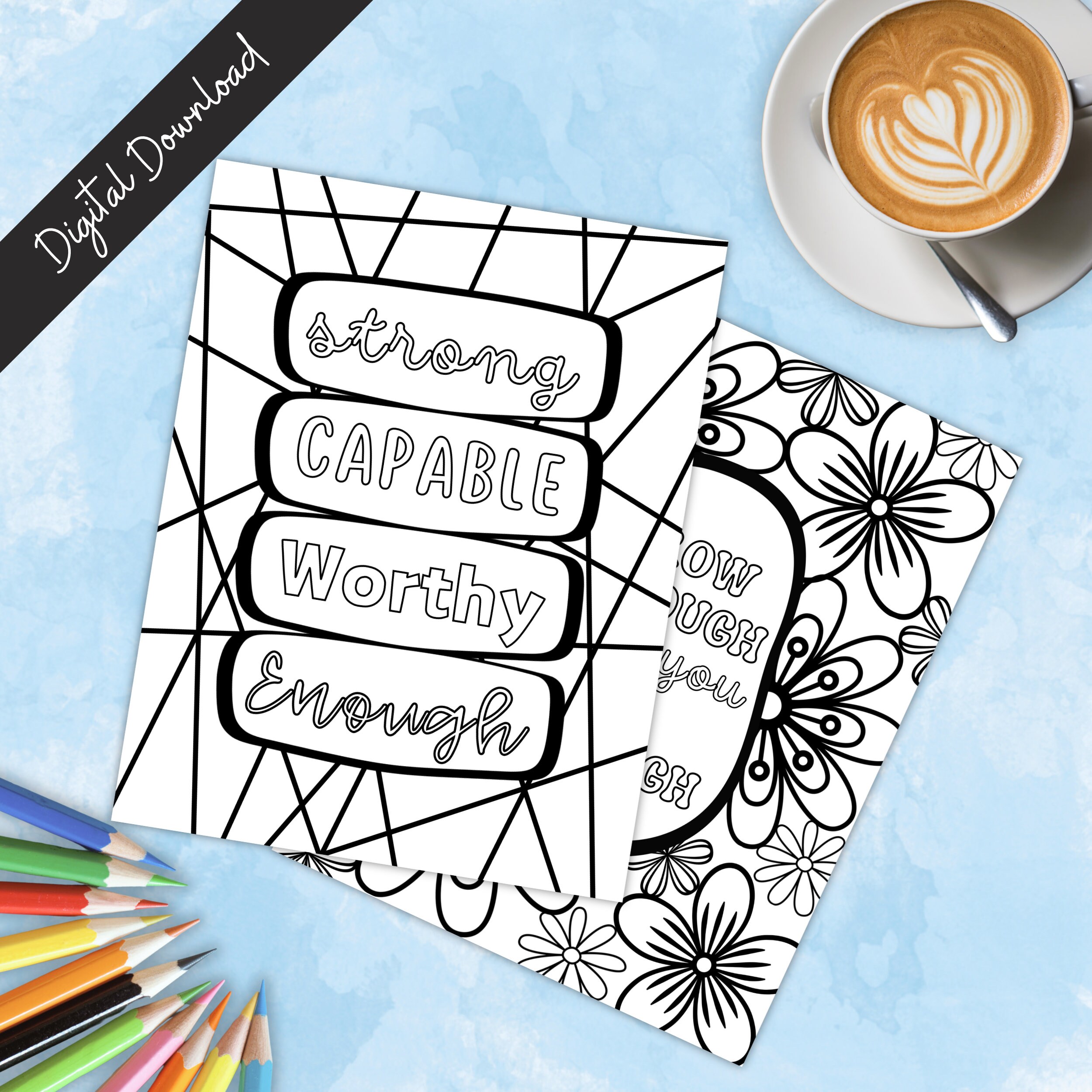 Coloring Pages Mental Health - Etsy