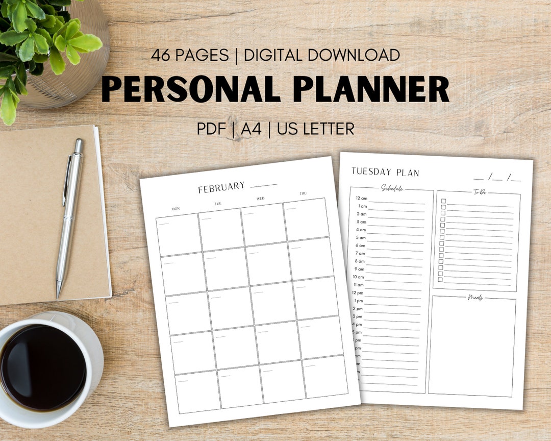 Printable Personal Planner Bundle | Monday Start | Daily Plan, Week-to ...