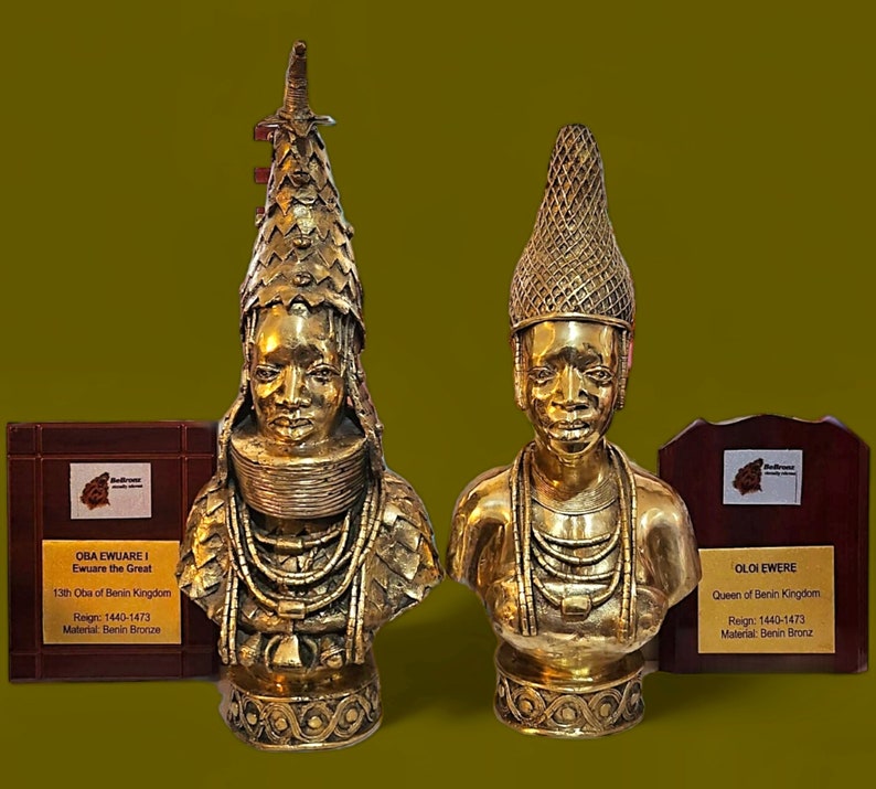 Benin Bronze Sculpture Oba Ewuare I and Oloi Ewere - Etsy UK