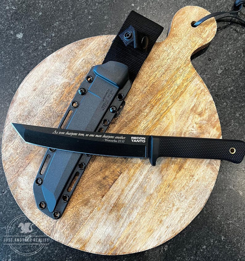 Iron Sharpens Iron Knife, Mens Bible Study, Proverbs 27:17, Engraved ...