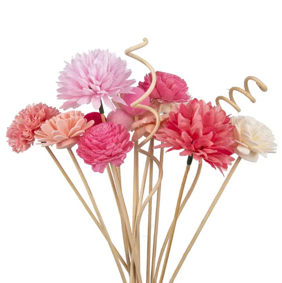 White Geometric Flower Vase With Dry Reed Diffuser Set, Ratan Reed ...