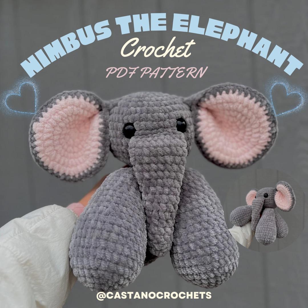 Nimbus the Elephant Pattern, PDF, Crochet Elephant Pattern, Elephant ...