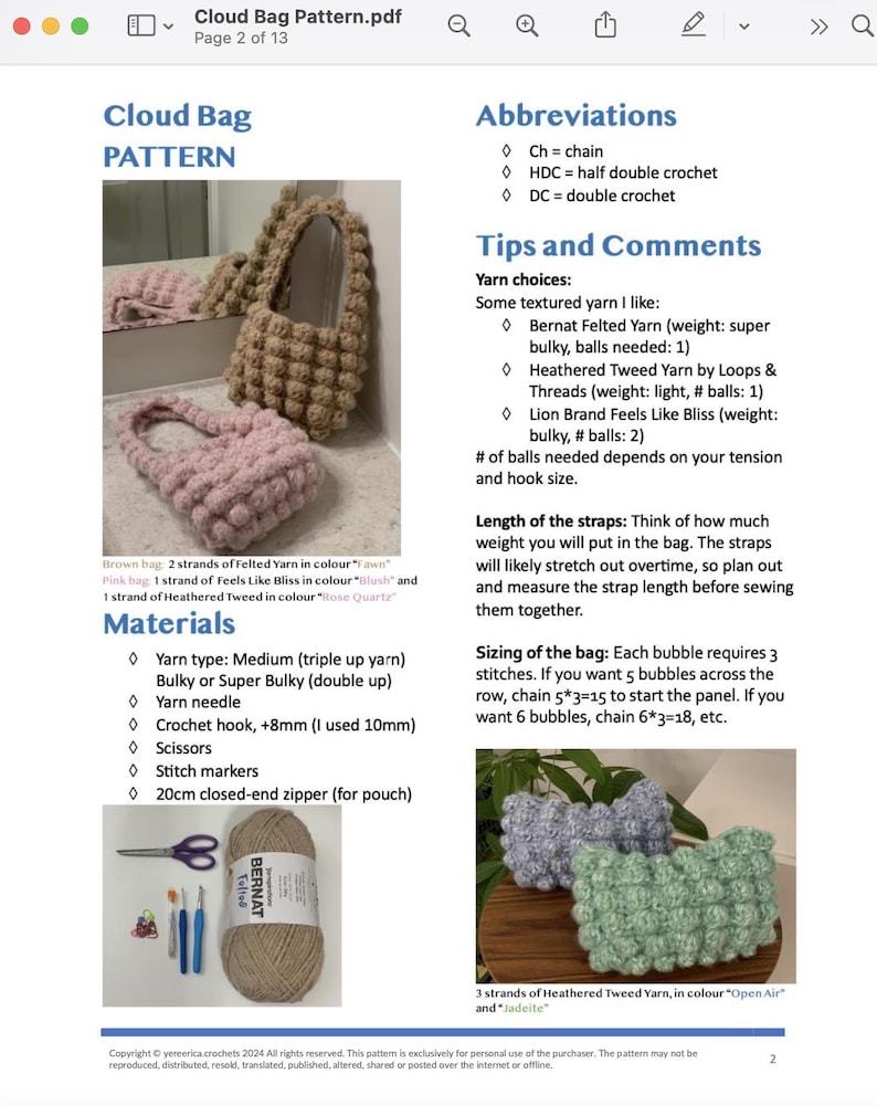 Cloud Bag Crochet Pattern - Etsy