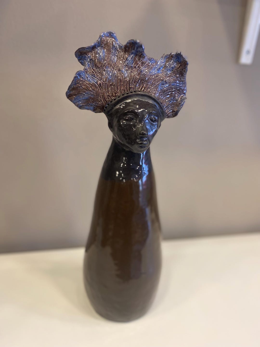 African-inspired Ceramic Statue – Handmade Female Figurine for Home ...