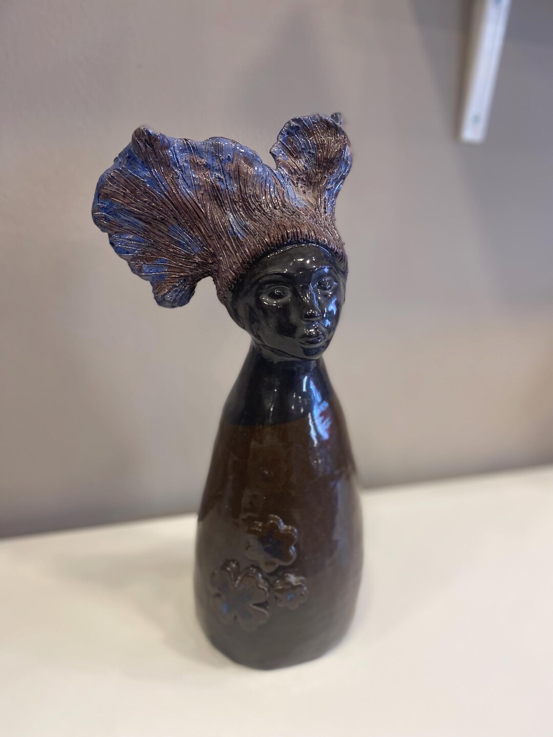African-inspired Ceramic Statue – Handmade Female Figurine for Home ...