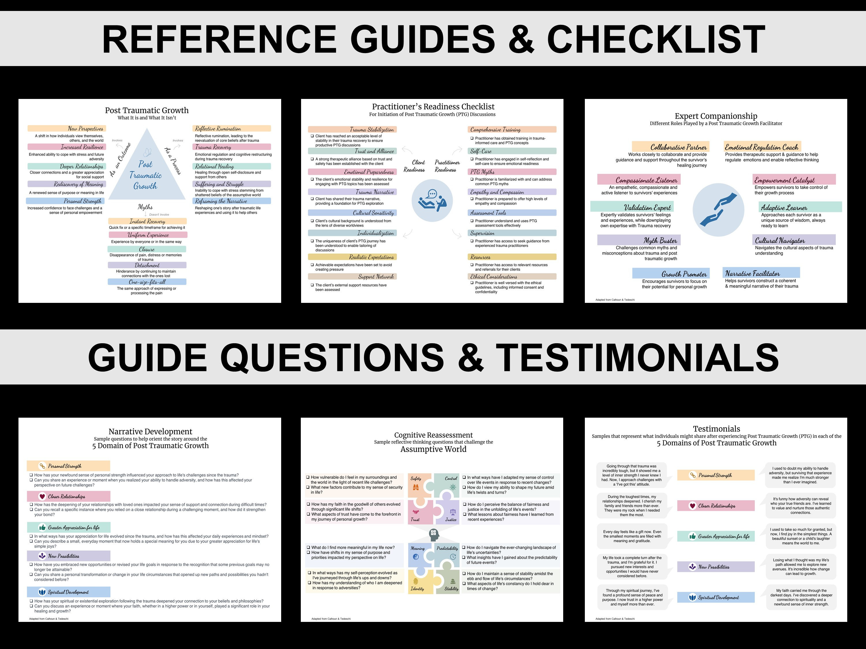 Post-traumatic Growth Visual Aids Bundle, Therapist Tools (digital ...