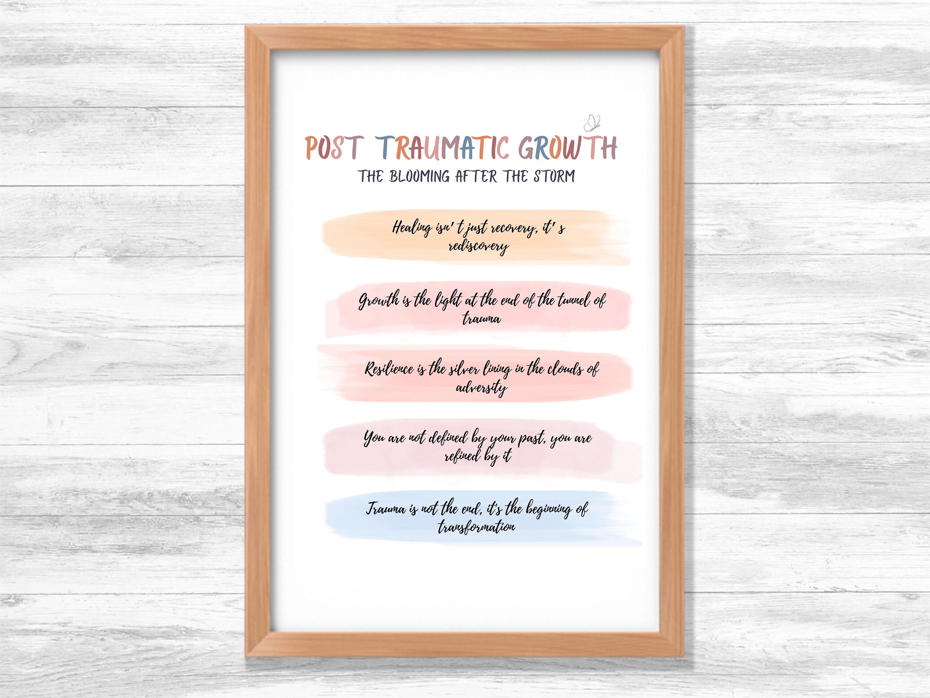 Post Traumatic Growth Posters, Boho Therapy Office Decor (digital ...