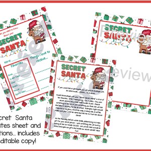 Secret Santa Printable, Secret Santa Gift Exchange, Christmas, Holiday ...