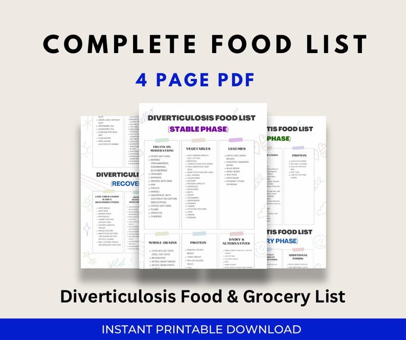 Diverticulosis Food List, Diverticulitis Diet, Diverticulosis Diet Food Chart Meal Plan, High ...