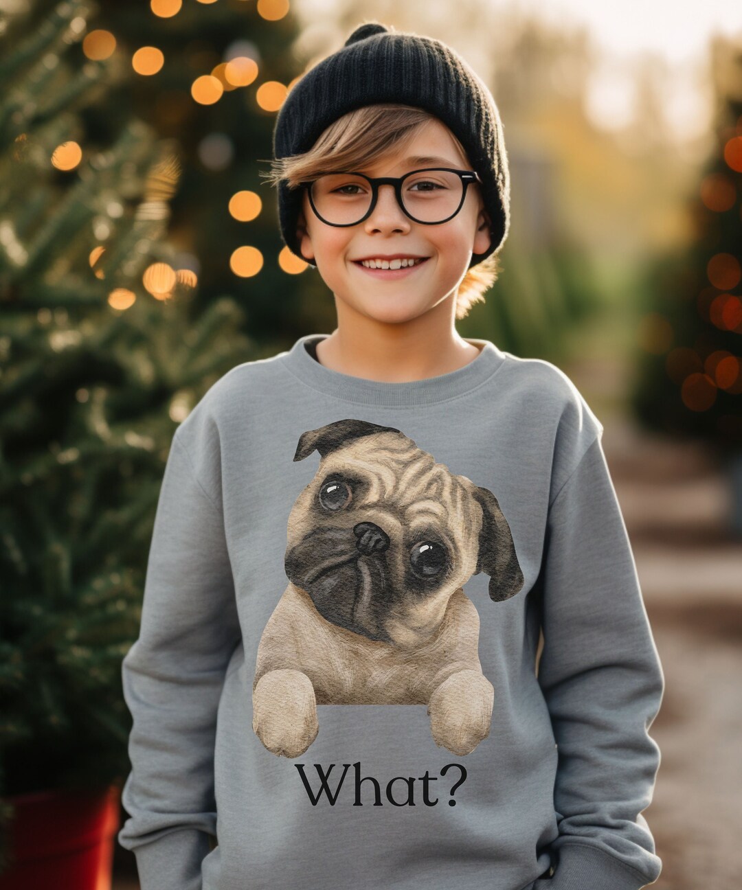 Kids Cute Pug Face Shirt, Pug Owner Shirt, Kid Dog Lover Shirt, Kid Fun ...