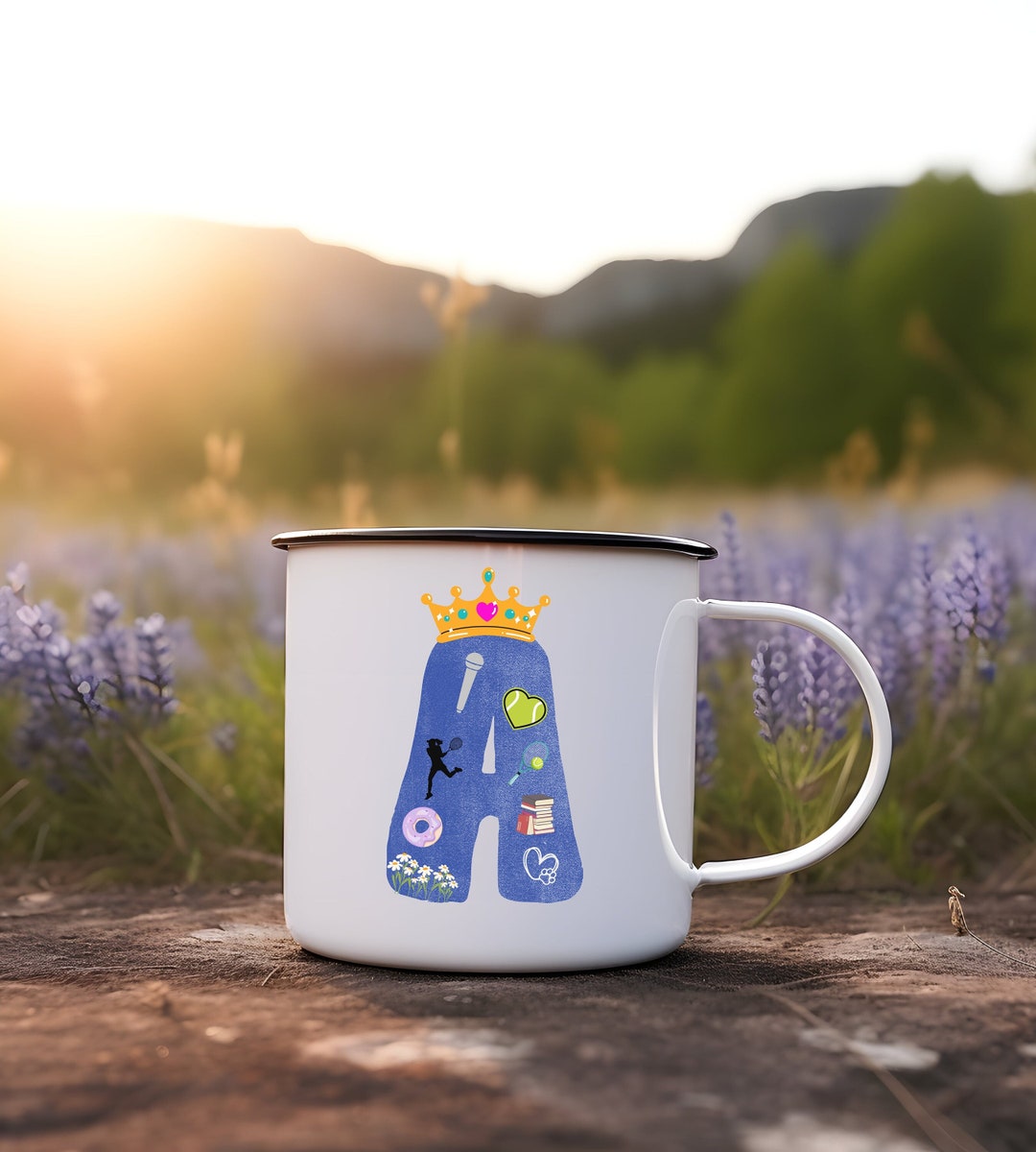 Custom Kid Cocoa Mug Personal Letter Cup for Kid Alphabet Monogram ...