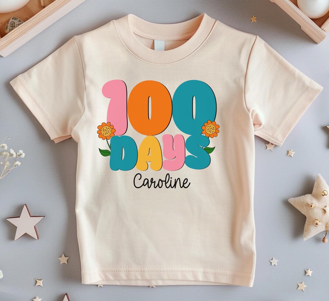 Custom Kid 100 Days of School Shirt, Personalized 100th Day, Hundred ...