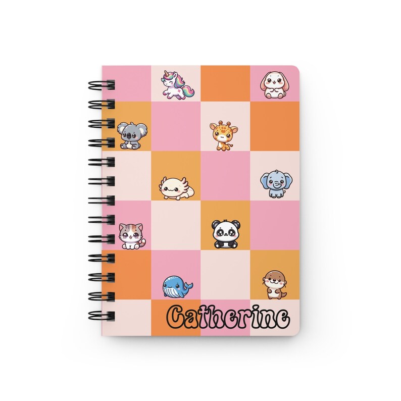 Custom Kawaii Notebook Animal Spiral Journal Animal Lover Notebook ...