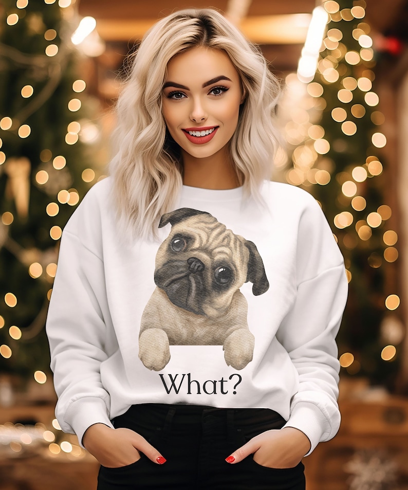 Cute Pug Face Sweatshirt, Pug Owner Shirt, Dog Lover Shirt, Funny ...