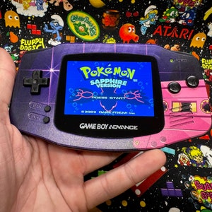 Modded Gameboy Advance With IPS Screen Upgrade and UV Printed Retro Six ...
