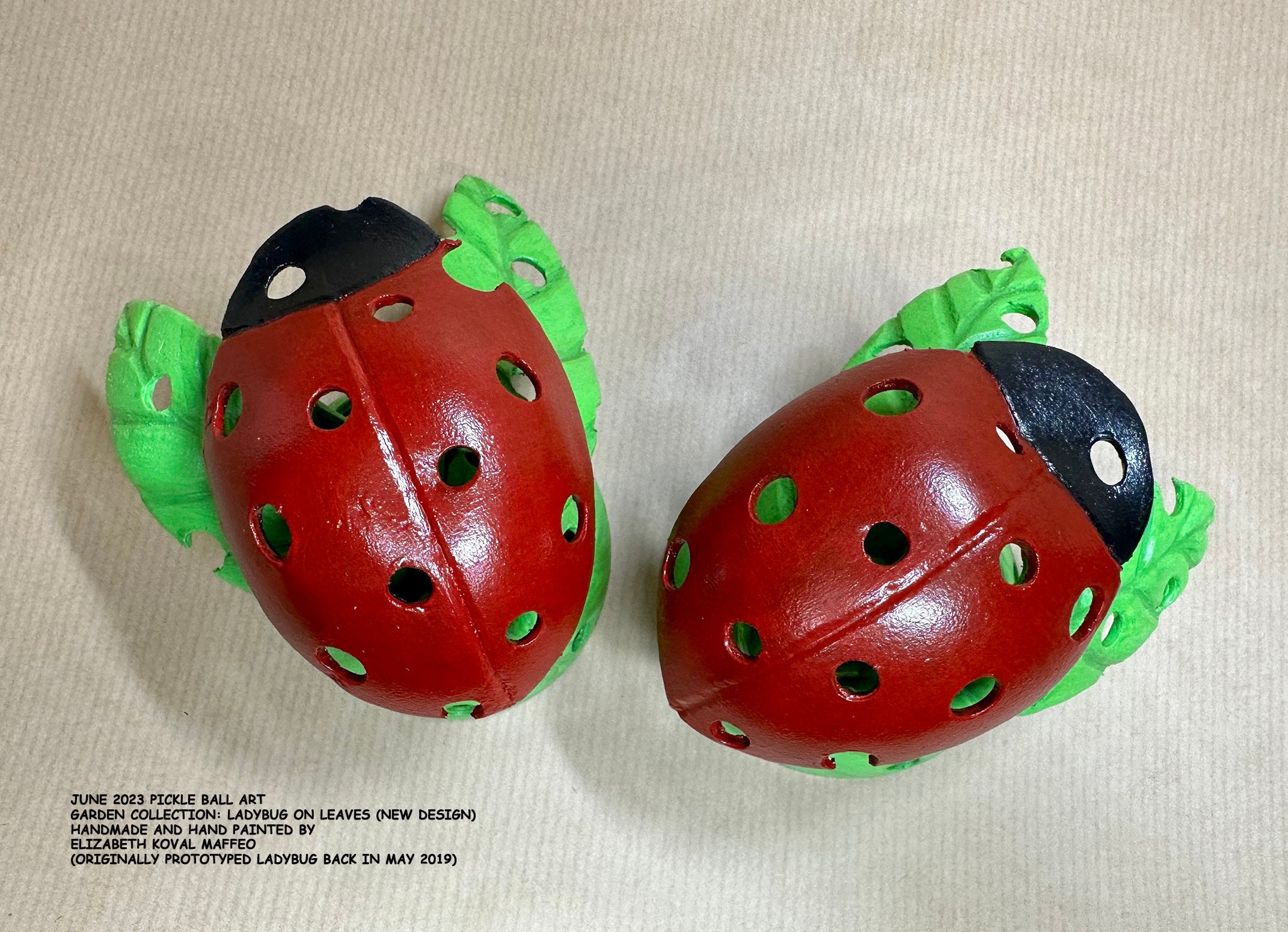 Ladybug on Leaves - Handmade Recycled Pickleball Art - Etsy