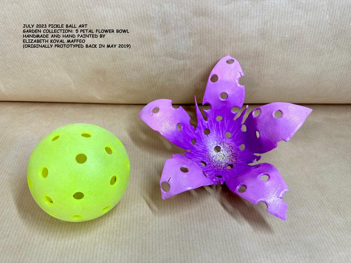 Flower Bowl (5 Petals) - Handmade Recycled Pickleball Art (free ...